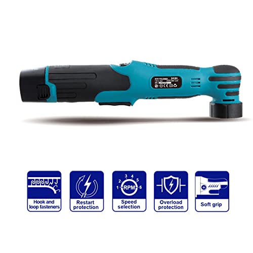 Cordless Car Buffer Polisher Kit 12V W/ 2 Batteries Fast Charger With Rotary,3mm and 12mm Random· 3 Functions Orbital Polisher Head Nano Mini Car Polisher
