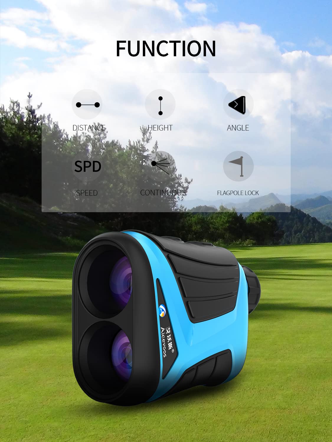 Aicevoos Z5 Golf Laser Rangefinder with Flag Acquisition, Pulse Vibration and Fast Focus System, 6X Magnification Perfect for Choosing The Right Club (Blue)