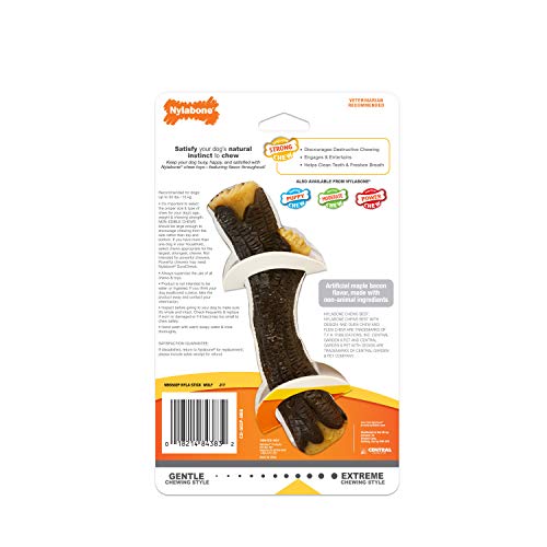 Nylabone Real Wood Stick Strong Dog Stick Chew Toy Maple Bacon Medium/Wolf (1 Count)