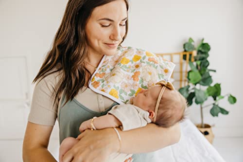 Copper Pearl Baby Burp Cloth Large 21''x10'' Size Premium Absorbent Triple Layer 3-Pack Gift Set Lemon