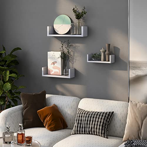 AMADA HOMEFURNISHING 2 Pack Floating Shelves and U-Shaped Floating Shelves