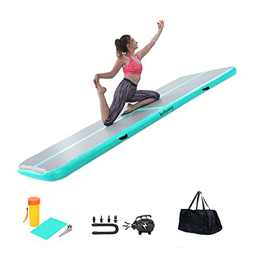 Air Mat Tumble Track 4 inches Thickness Inflatable Gymnastics Mat for Home Use/Training/Cheerleading/Yoga 10/13/16/20ft With Electric Air Pump