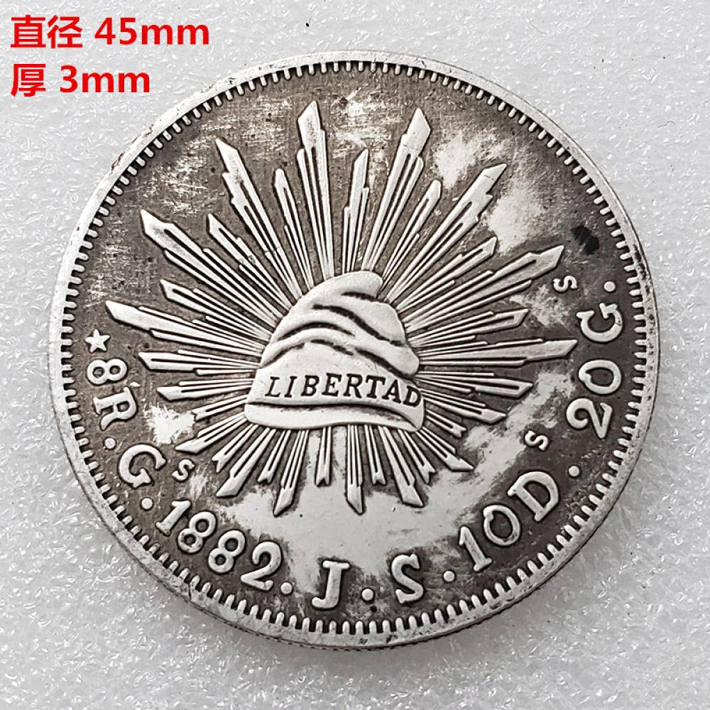 Antique Crafts Thick and Large Diameter 45mm1882 Mexican Eagle Snake Eagle Ancient Copy Coin Old Coin Lucky Coin