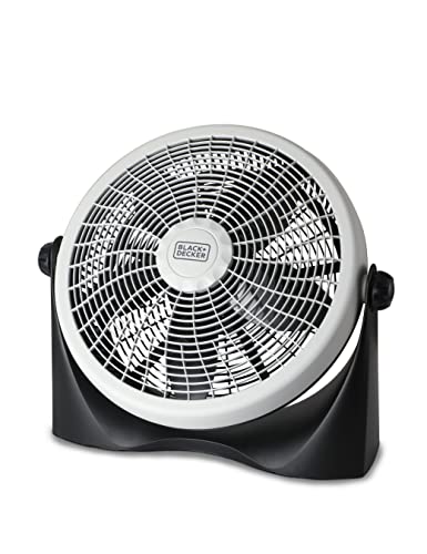 BLACK+DECKER Floor Fan for Home, Garage, Bedroom, or Office, Cooling Fan for Floor with 3 Fan Settings, Quiet Floor Fan with Adjustable Tilt Angle and Sturdy Base