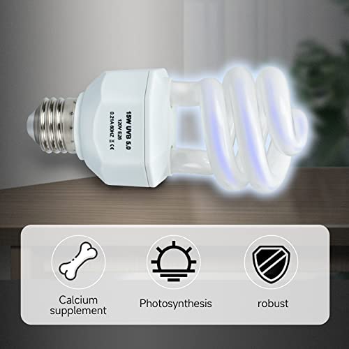 BOEESPAT UVB Reptile Light 10.0, 23W Desert UVA UVB Bulb for Reptiles, Compact Desert Terrarium Lamp, Reptile UVB Light Bulb for Bearded Dragon, Lizard, Tortoise, Snake, Gecko