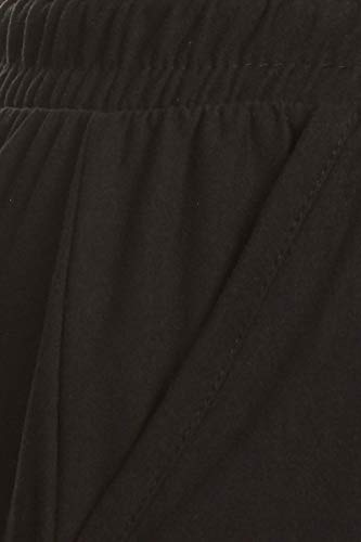 Leggings Depot Womens Relaxed fit Jogger Pants - Track Cuff Sweatpants with Pockets, Black, X-Large
