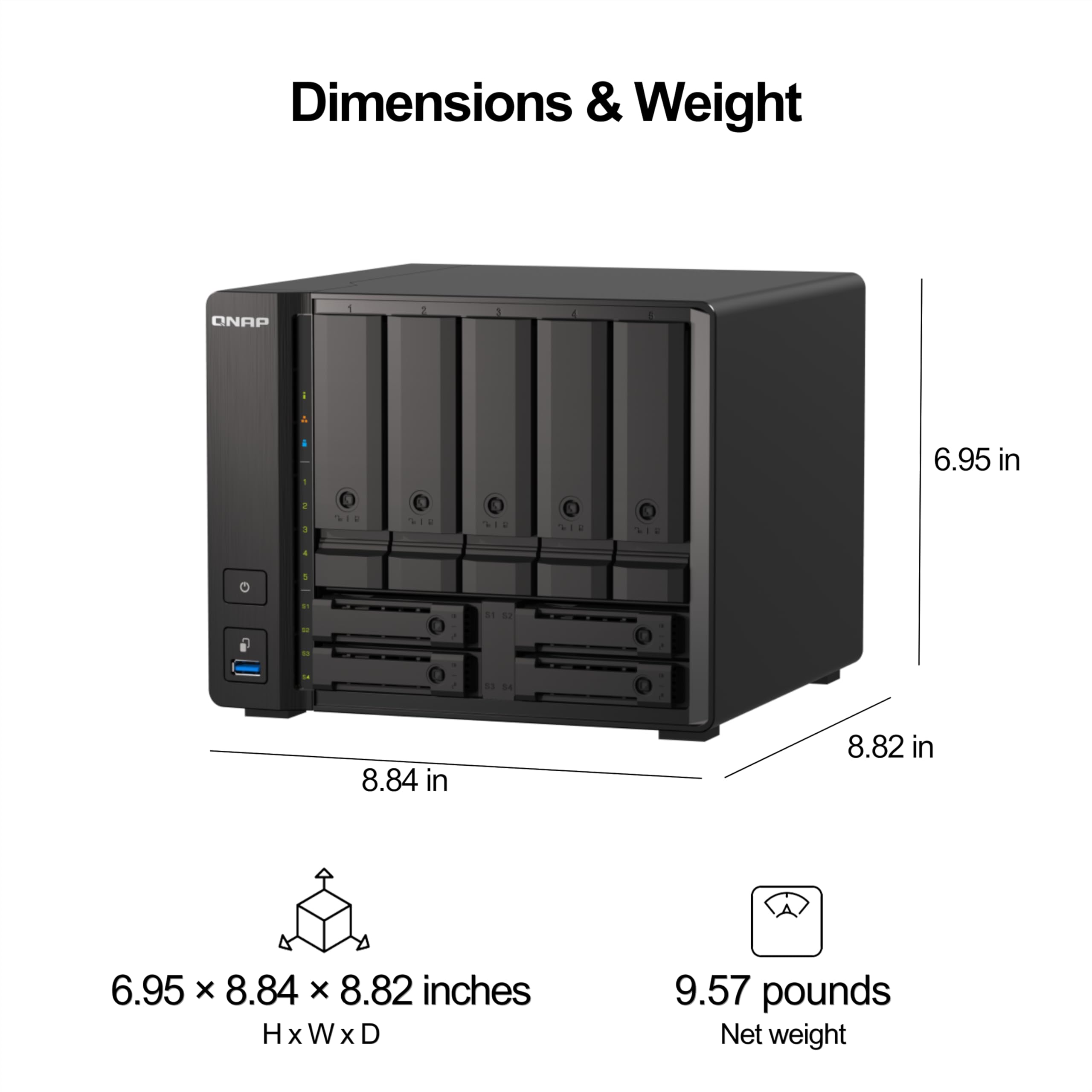QNAP TS-h973AX-32G 9-Bay QuTS Hero NAS with 10GbE/2.5GbE Connectivity
