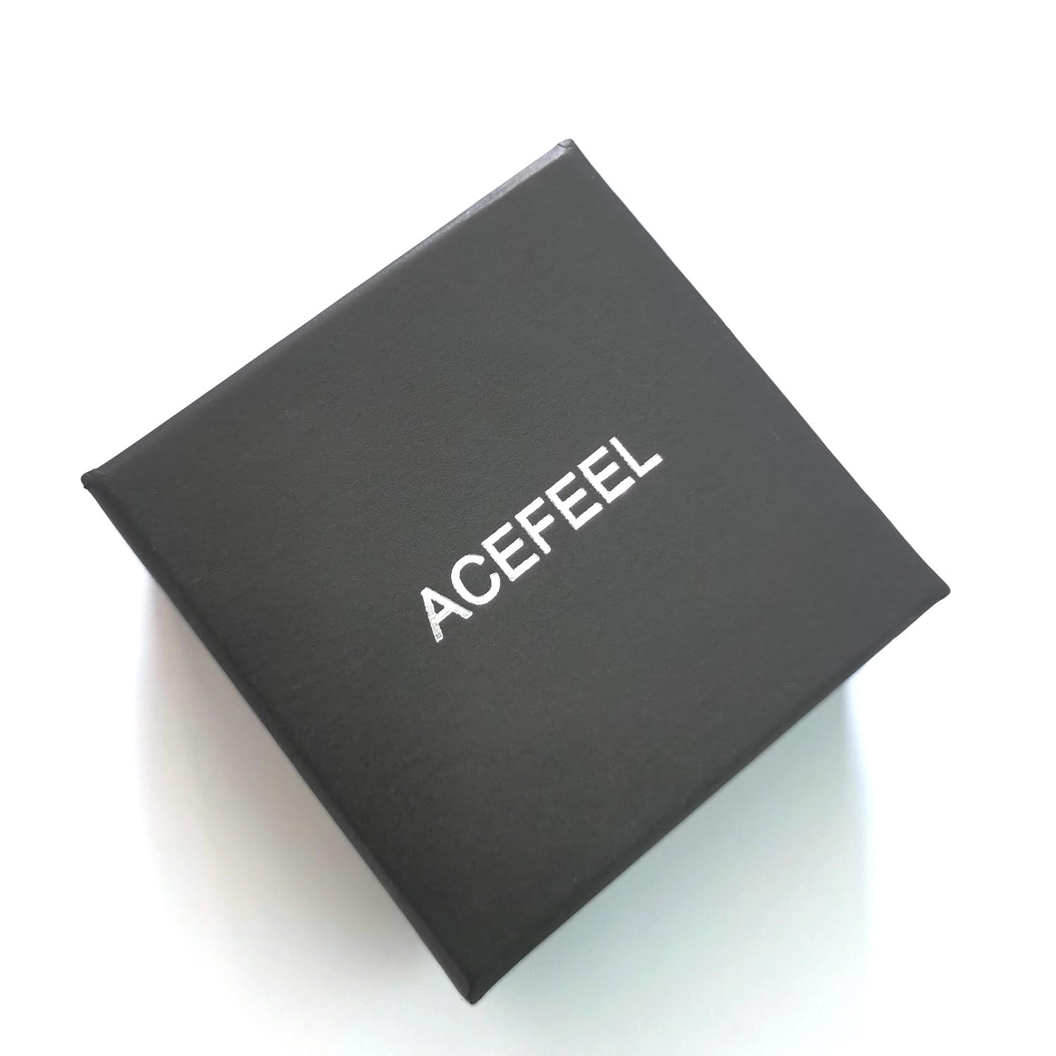 ACEFEEL Rose Gold Plated AAA Zircon Crystal Luxurious Black Enamel Flower Design Cocktail Ring Size 8