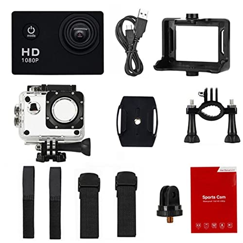 Action Camera 2022New Action Camera, 12MP HD 1080P 32GB 140D Underwater Waterproof Camera, Helmet Vedio Sports Pro Camera,Mini DV Video Camera HD (Color : 04, Size : Small)