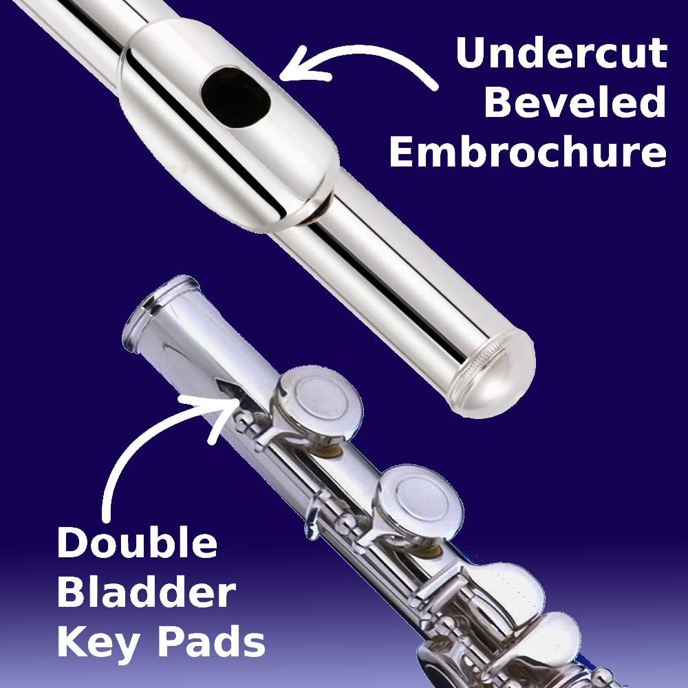 Cecilio Closed Hole C Flute - Musical Instrument, Kids Beginner/Intermediate Flute in Band & Orchestra, Nickel 