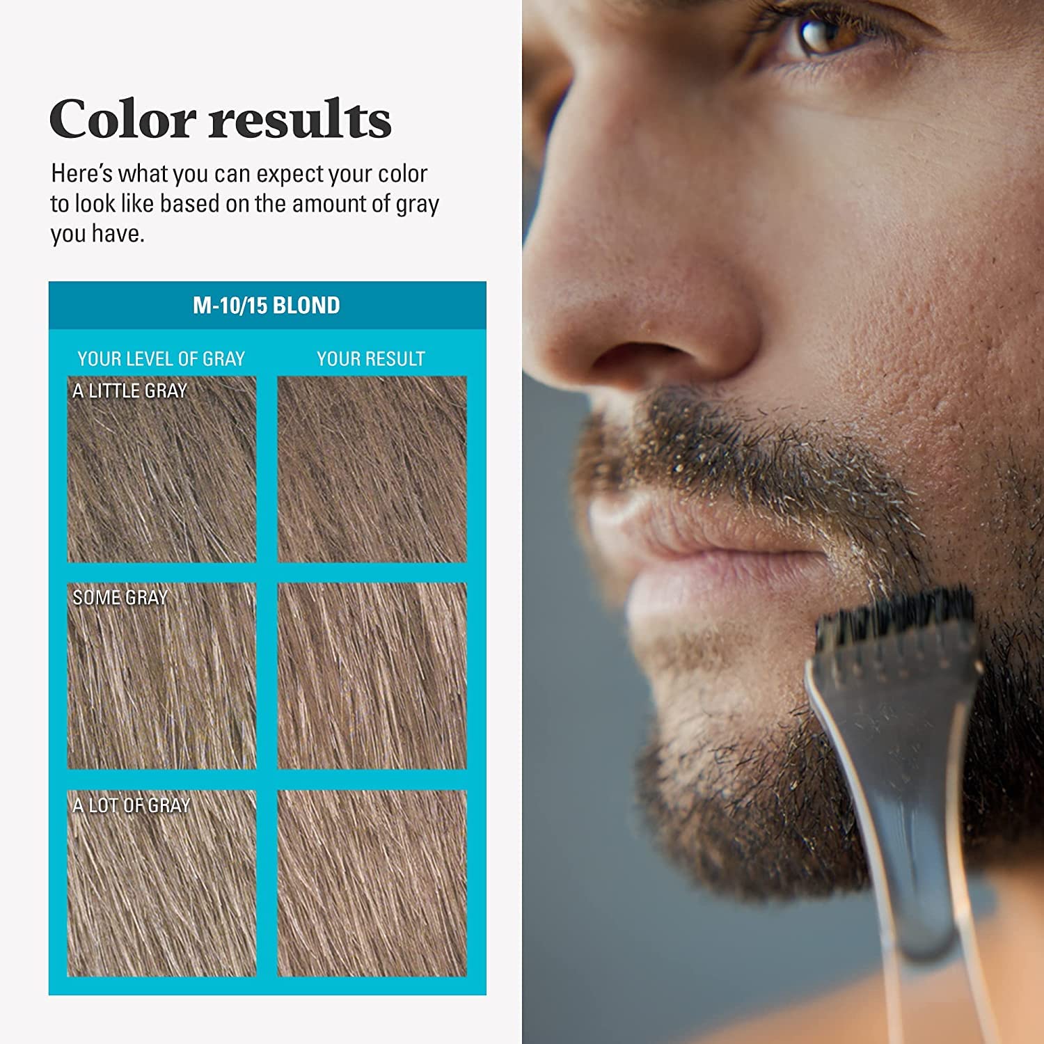 JUST FOR MEN Mustache & Beard Brush-In Color Gel, Blond M-10/15 1 Each (Pack of 2)