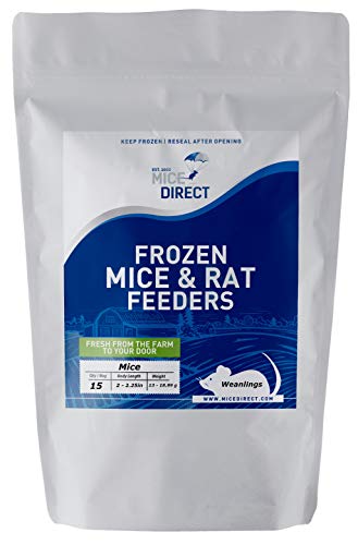 MiceDirect Frozen Weanling Mice Feeders Juvenile Ball Python Adult Corn (15 Count)