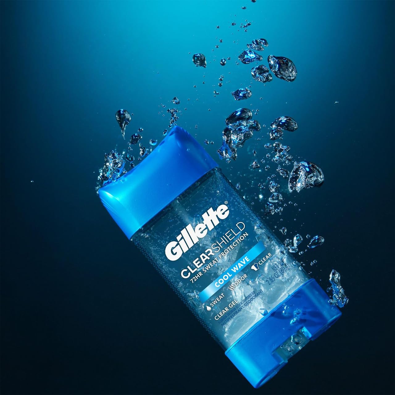Gillette Antiperspirant Deodorant for Men, Invisible Solid, Cool Wave, 72 Hr. Sweat Protection, 3.8 oz Pack of 4