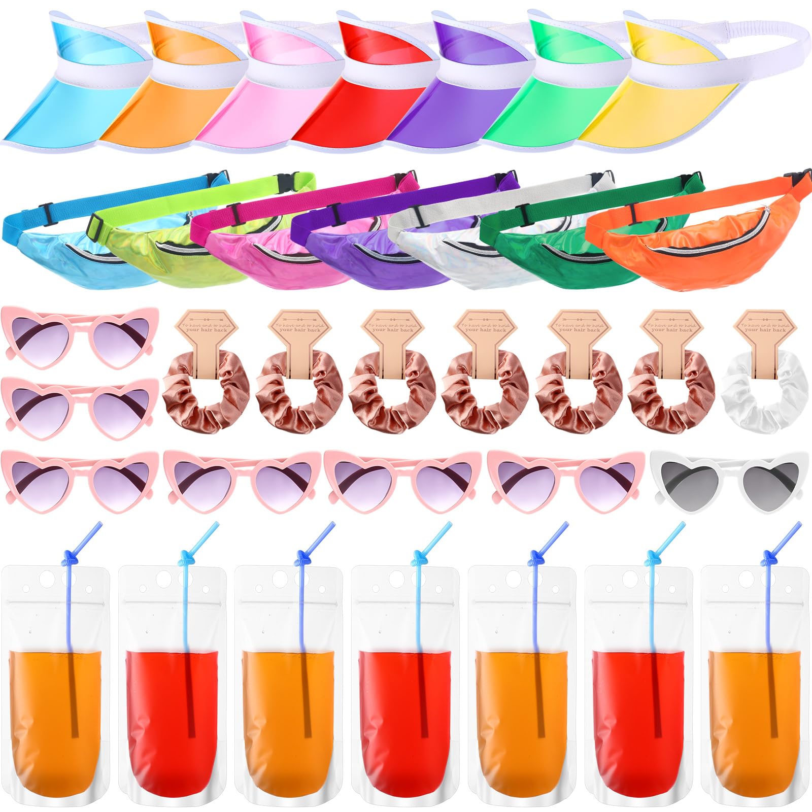 Cozypower 35 Pcs Beach Bachelorette Party Supplies Bachelorette Fanny Pack Bachelorette Sunglasses Sun Visor Hats Drink Pouches Beach Bachelorette Gifts Bridal Shower Party Supplies Wedding Favors