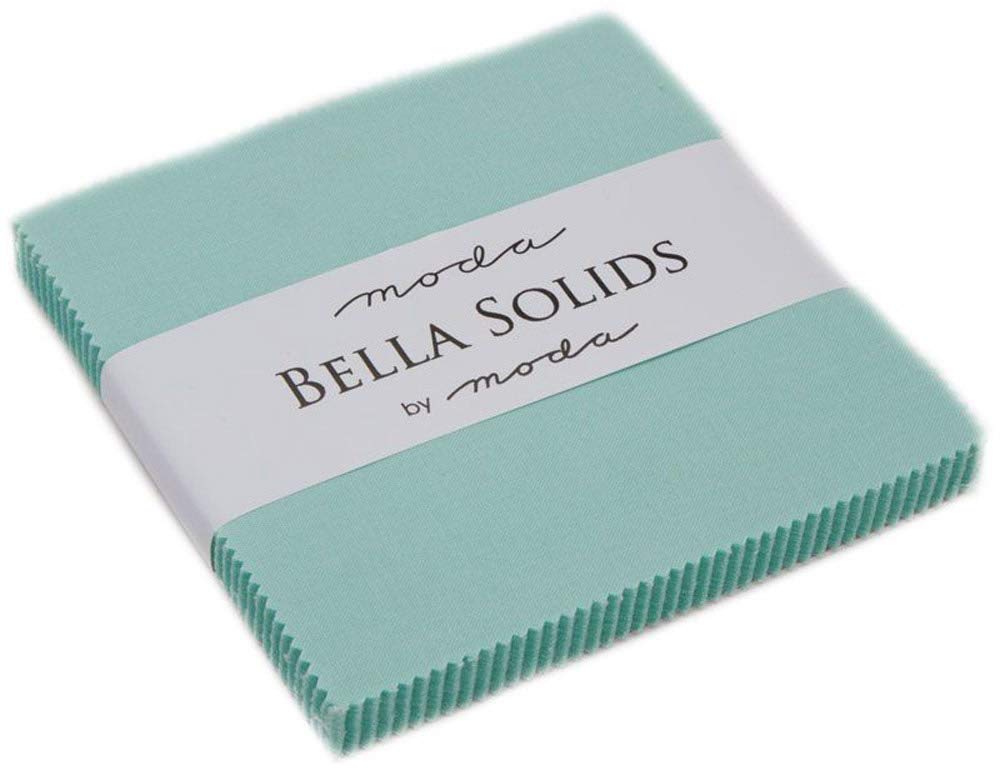 Aqua Moda Bella Solids Charm Pack by Moda Fabrics; 42-5" Quilt Squares