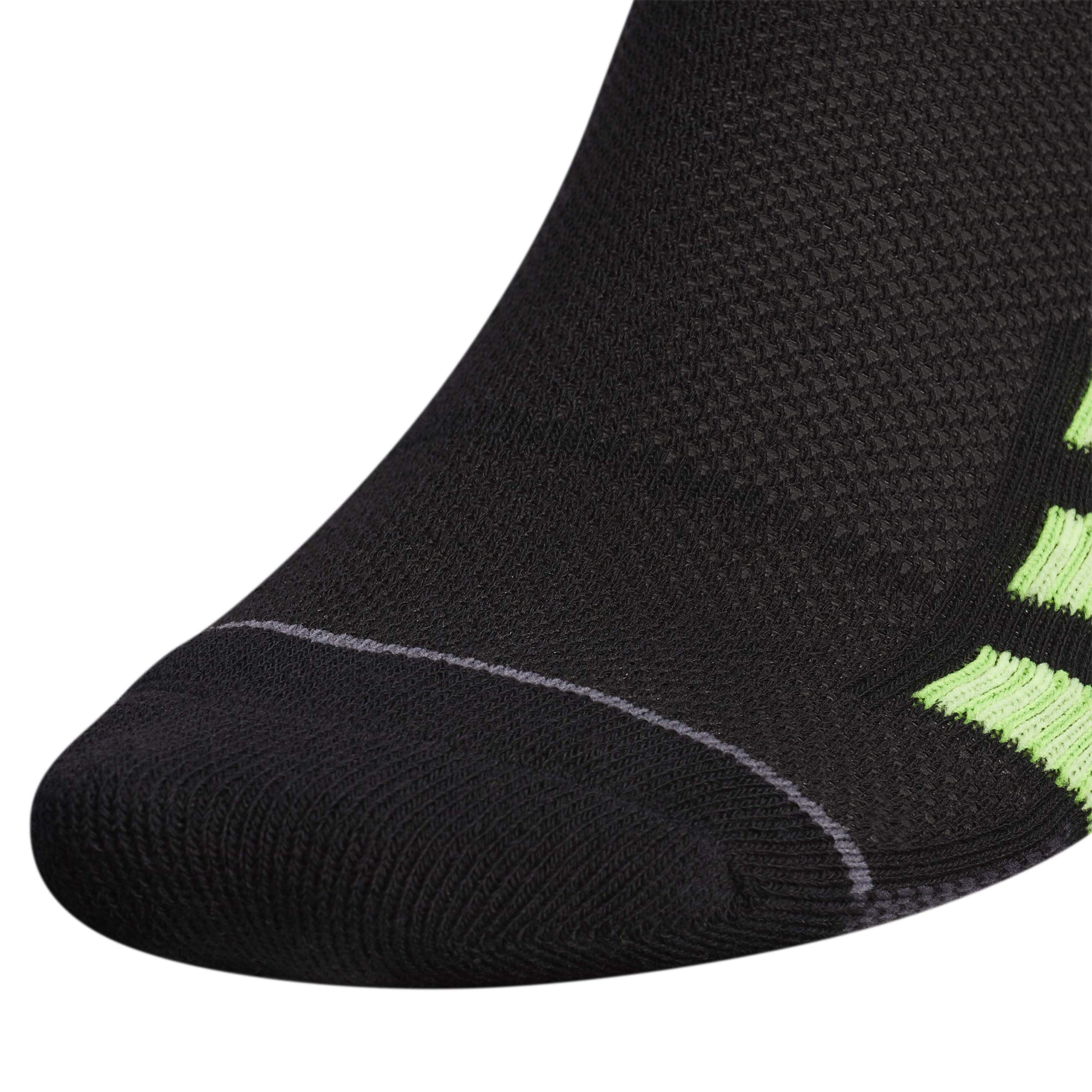 adidas Men's Superlite Stripe II 3-Pack No Show, Black/Onix Grey/Night Grey, Large