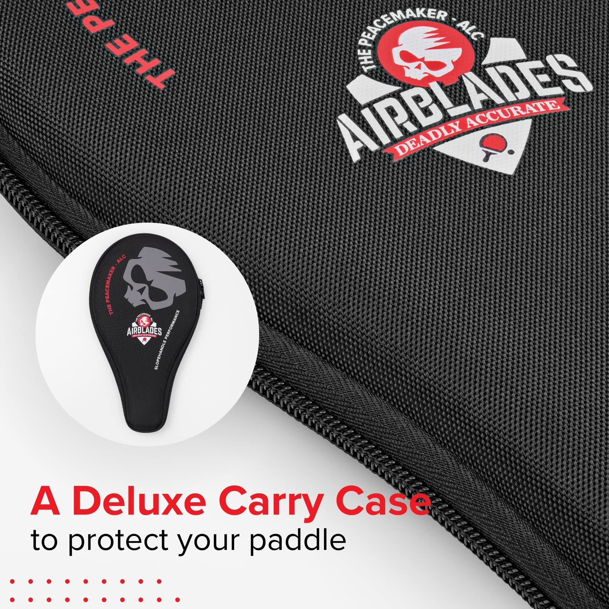 AirBlades The Peace Maker ALC - Professional Ping Pong Paddle - Carbon Fiber Table Tennis Racket Producing Maximum Spin & Control for All Levels - Hard Carry Case & Ergonomic Handle.