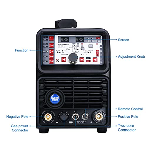 ANDELI TIG Welder 220V Smart AC DC Pulse Cold Welding Machine TIG Aluminum with Aluminum Alloy TIG Welding Machine TIG-250PL AC DC (TIG COLD & Al SUIT)