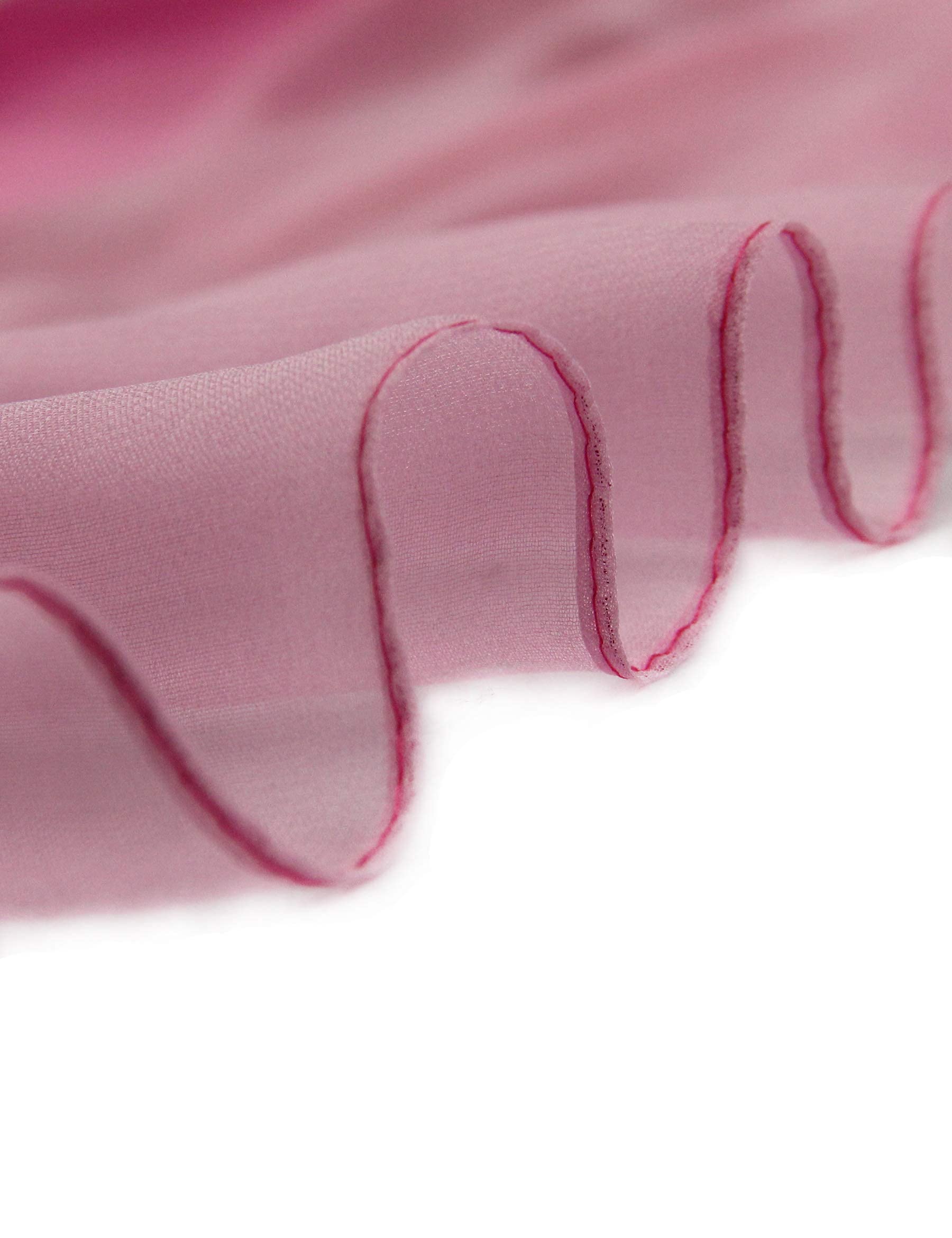 PANTONIGHT Oblong Pink Ombre Chiffon Scarf Pink Gradient Lightweight Scarf for Women 701