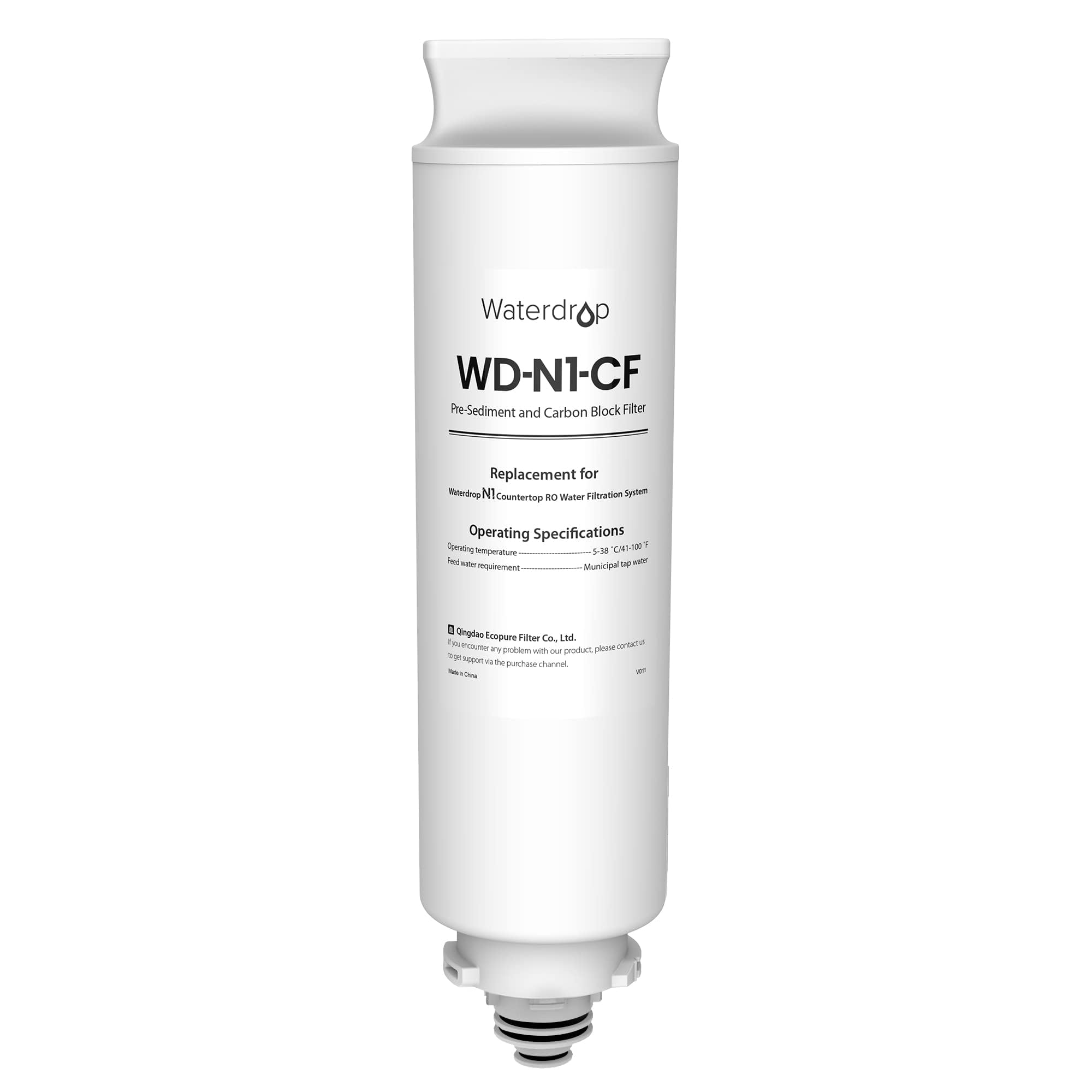 Waterdrop WD-N1-CF Water Filter, Replacement for N1 Countertop Reverse Osmosis System, 6-Month Lifetime