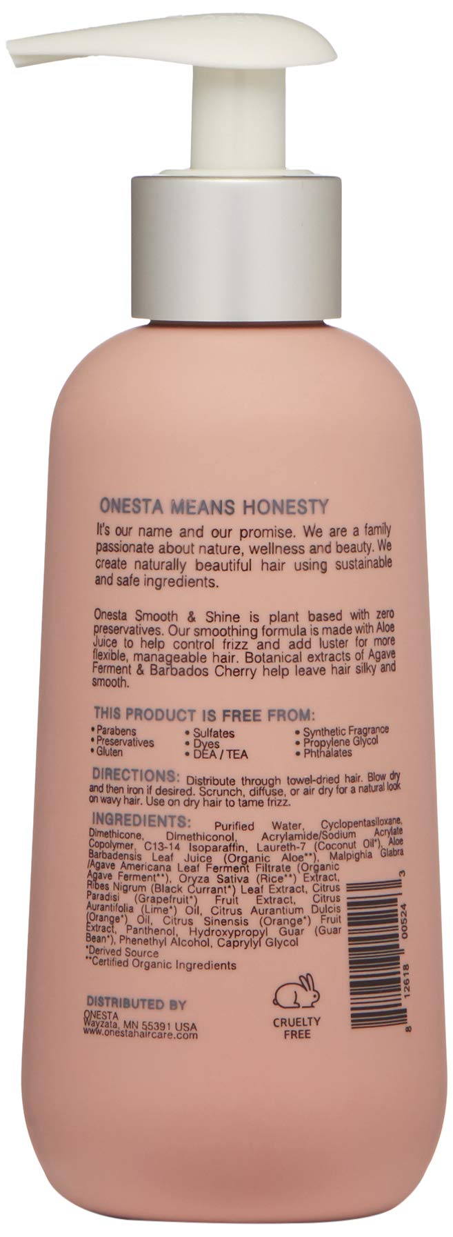 Onesta Hair Care Plant Based Smooth and Shine Blow Dry Crème Hair Protector, 8 Ounces (Pack of 1)