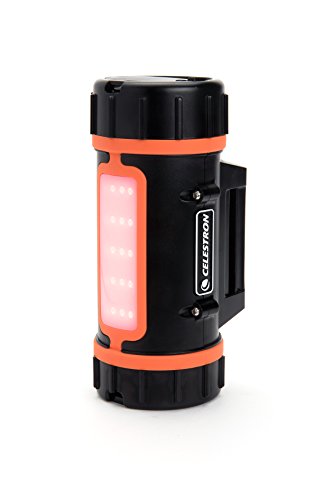 Celestron - PowerTank Lithium Telescope Battery – Rechargeable Portable 12V Power Supply for Computerized Telescopes - 10 Hour capacity/86 Wh - Red/White LED Flashlight - 2 USB Ports