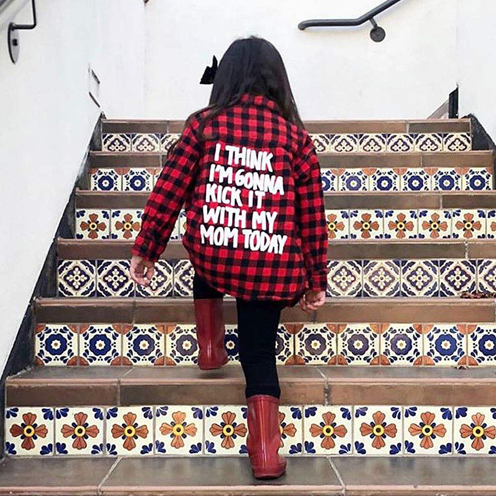 Toddler Long Sleeve Shirt Baby Boy Girl Plaid Top for Toddler Spring Winter Coat for Kid (Red Plaid, 2-3 T)