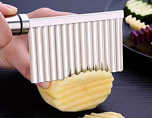 LareinaXXX Potato Wavy Edged Knife Stainless Steel Kitchen Gadget Vegetable Fruit Cutting Peeler Cooking Tool Accessories