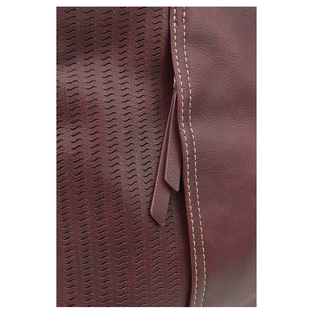 CHALA Laser Cut Crossbody Faux Leather - Metal Spider - Plum