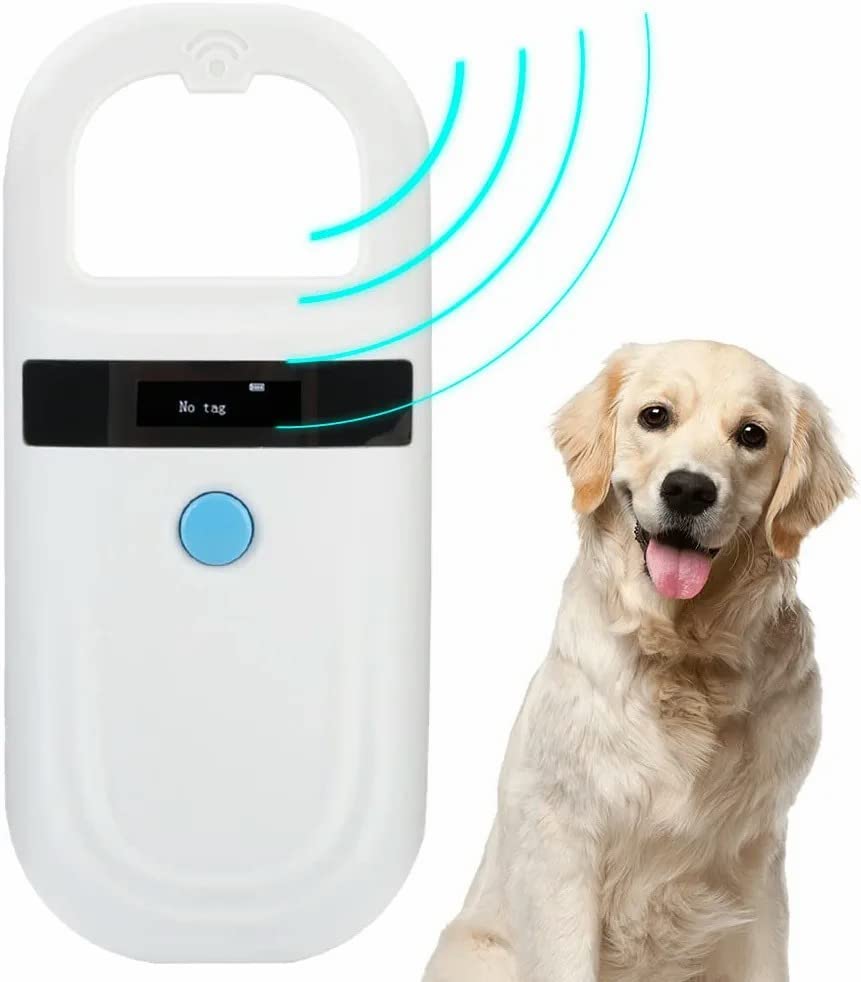 Animal Chip ID Scanner Dog Microchip Reader with OLED Display Screen Supports FDX-B(ISO11784/11785) and EMID Microchips