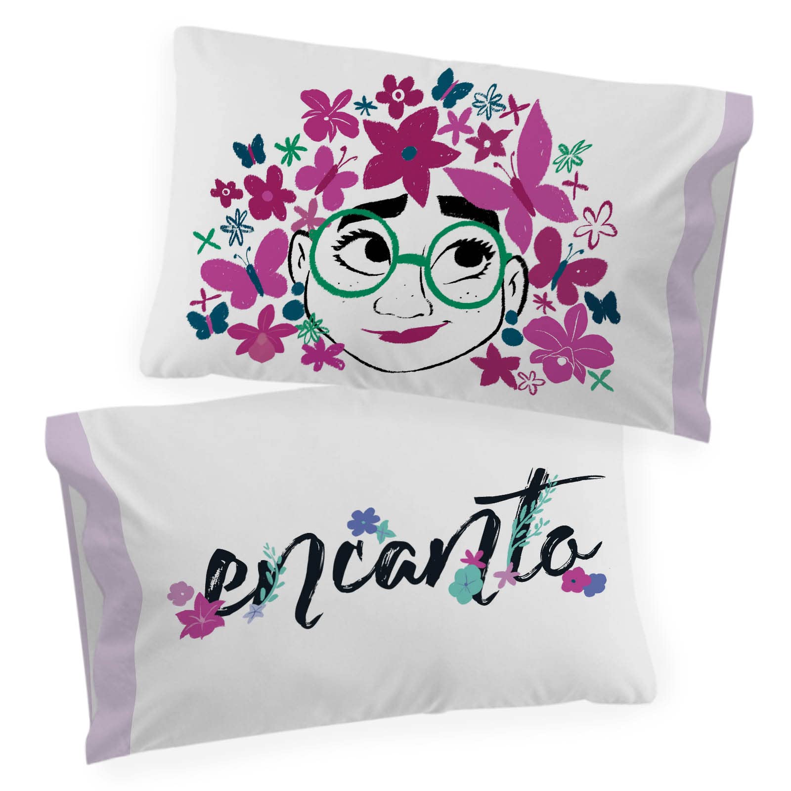 Disney Encanto The Magical Madrigal Sisters 1 Single Reversible Pillowcase - Double-Sided Kids Super Soft Bedding (Official Disney Product)