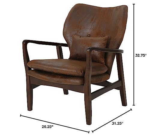 Christopher Knight Home Haddie Mid Century Modern Fabric Club Chair, Brown and Dark Espresso, 31.25D x 26.25W x 32.75H Inch