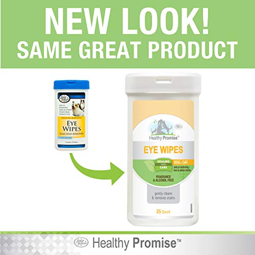 Four Paws Healthy Promise Pet Eye Wipes for Dogs and Cats 25 Count