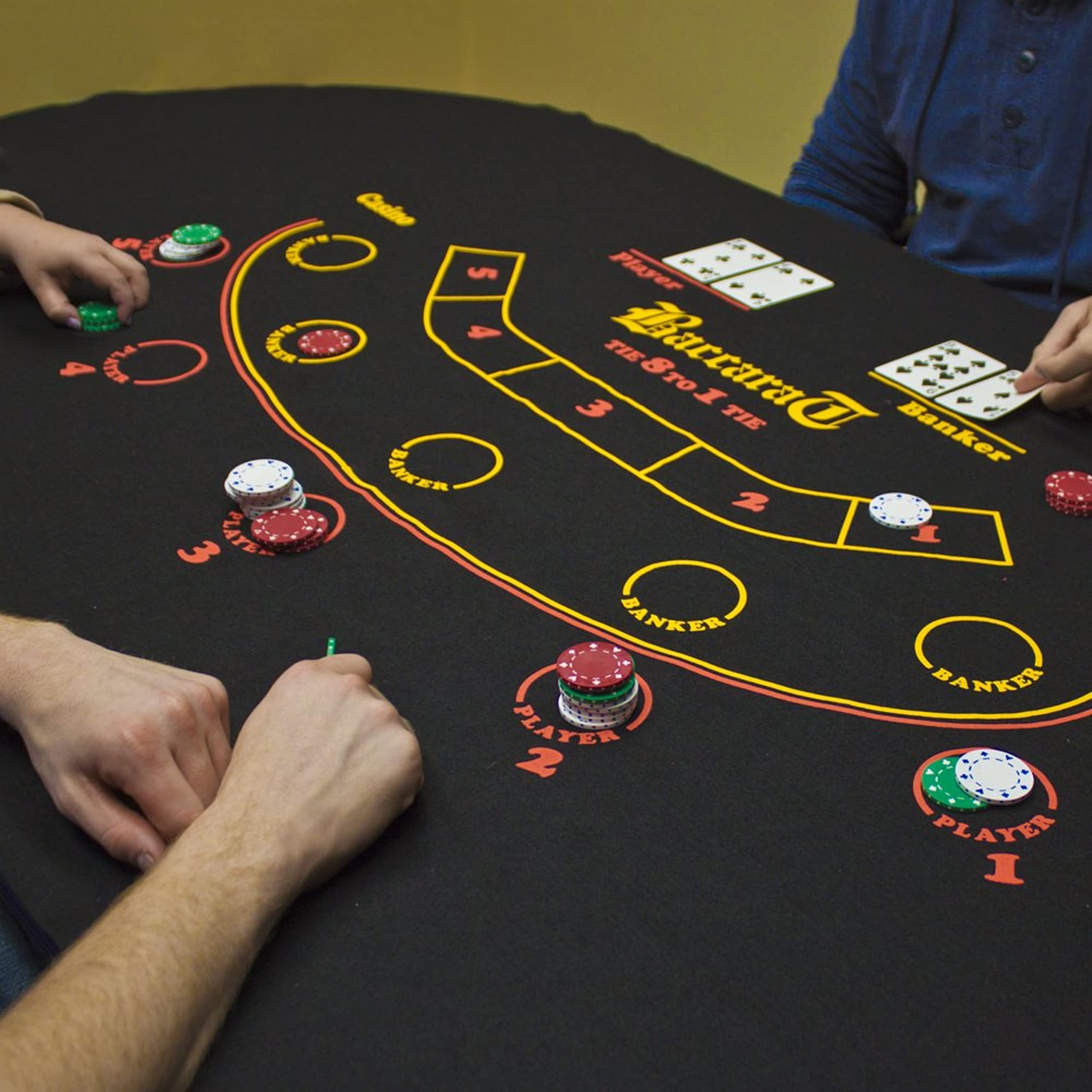 72" x 36" Black Baccarat Casino Table Felt Layout by Brybelly