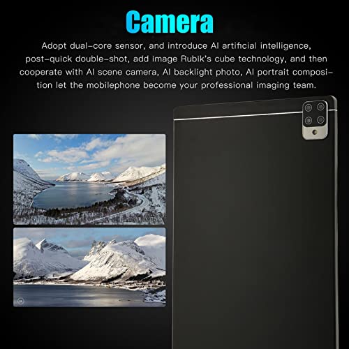 Android 12 Tablet, 10.1in HD LCD Screen Display, 5G WiFi Calling Pad, Front 200w Rear 500w Dual Camera, Long Lasting Battery, 10 Cores CPU Tablet PC 6GB 128GB(Black)