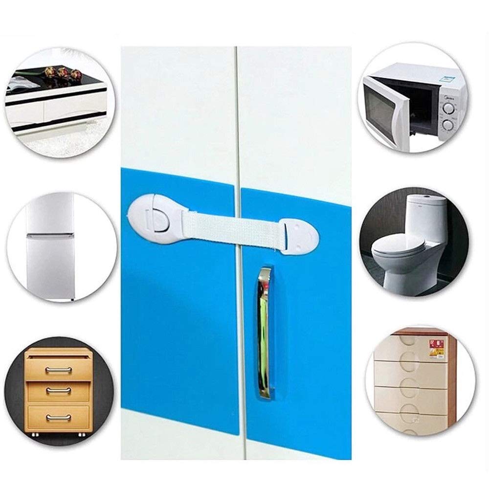 JZK 20 x Fridge Drawer Cupboard Cabinet Door Lengthened Safety Locks for Child/Baby/Dog/cat, with Adhesive