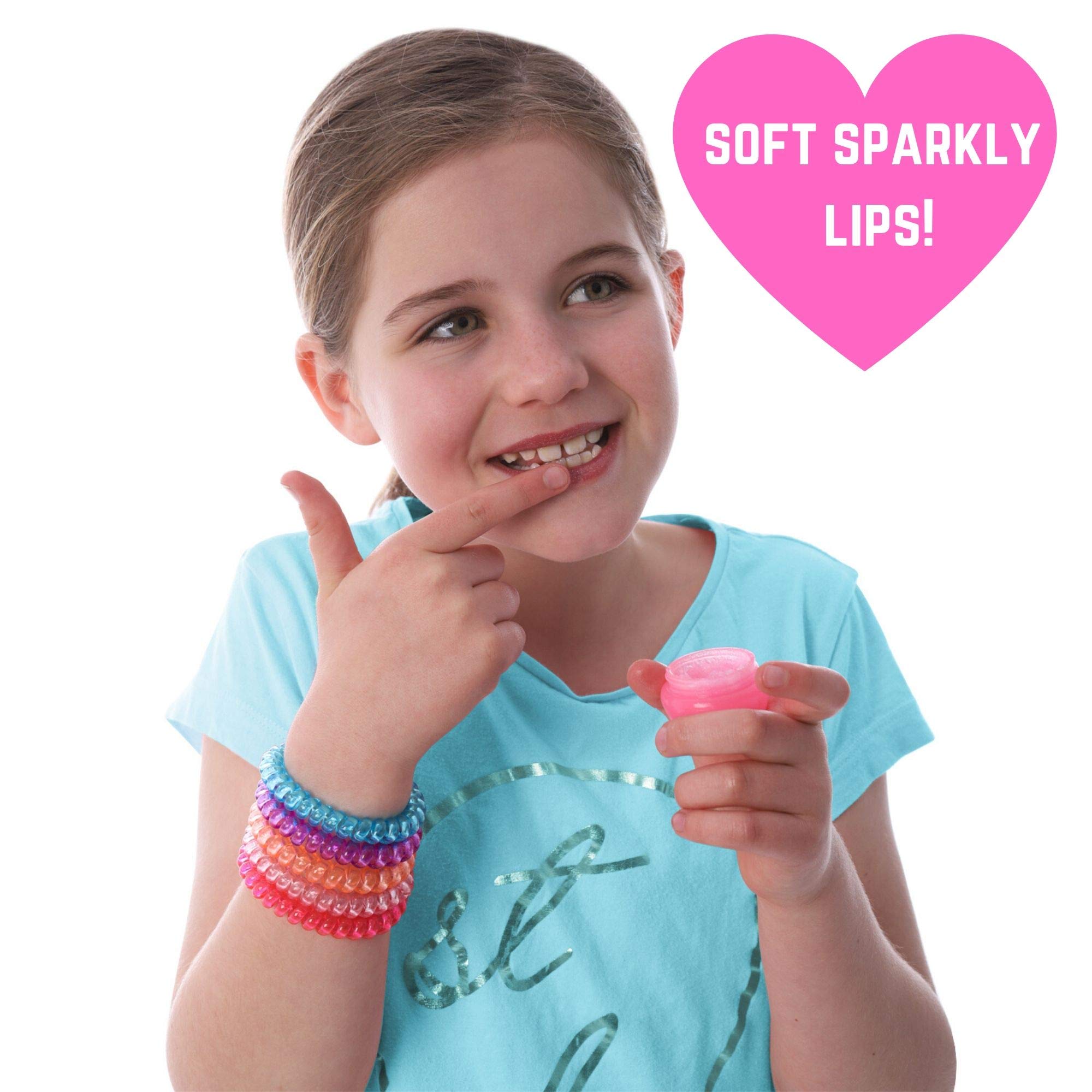 GirlZone Lip Balm Making Kit, 25-Piece Makeup and Lip Gloss Set with Glitters, Stickers & More, Fabulous Girls Toys Age 8 & Great Gift Idea for Kids