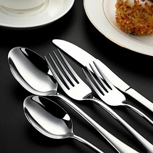 Dinner Forks Set of 8, Stainless Steel Silverware Forks 8-Piece, Modern Flatware Cutlery Forks, Mirror Polished and Dishwasher Safe, 8.05 Inches