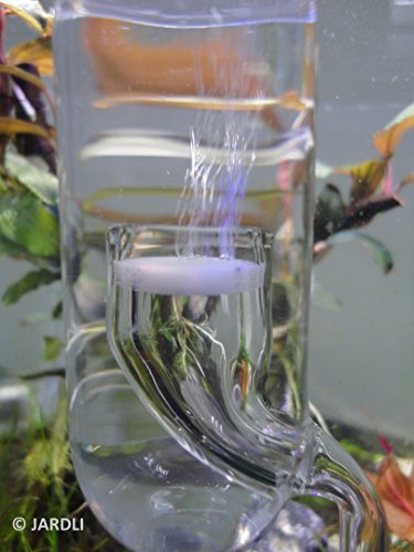 JARDLI Glass Inline CO2 Atomizer Diffuser System for Aquarium Planted Tank (17mm for 16/22mm (5/8" i.d.) Hose)