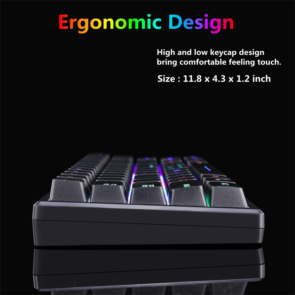 60% Wired RGB Gaming Keyboard and Mouse,Mini Compact 61 Keys Keyboard and Mouse,Led Backlit Gaming Keyboard and Mouse Combo for Laptop PC Computer Gaming and Work,Easy to Carry
