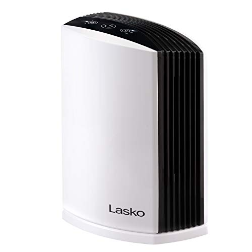 Lasko LP200 HEPA Desktop Air Purifier with Timer for a Cleaner, Fresher Home Environment ā 2-Stage Filtration Removes Smoke, Odors, Pet Dander, Virus Sized Particles, Pollen, Dust and Mold Spores