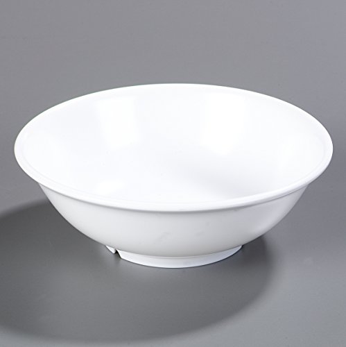 Carlisle FoodService Products Plastic Serving Bowl, Footed Bowl for Restaurants, Hospitals, 36 Ounces, White, (Pack of 12)