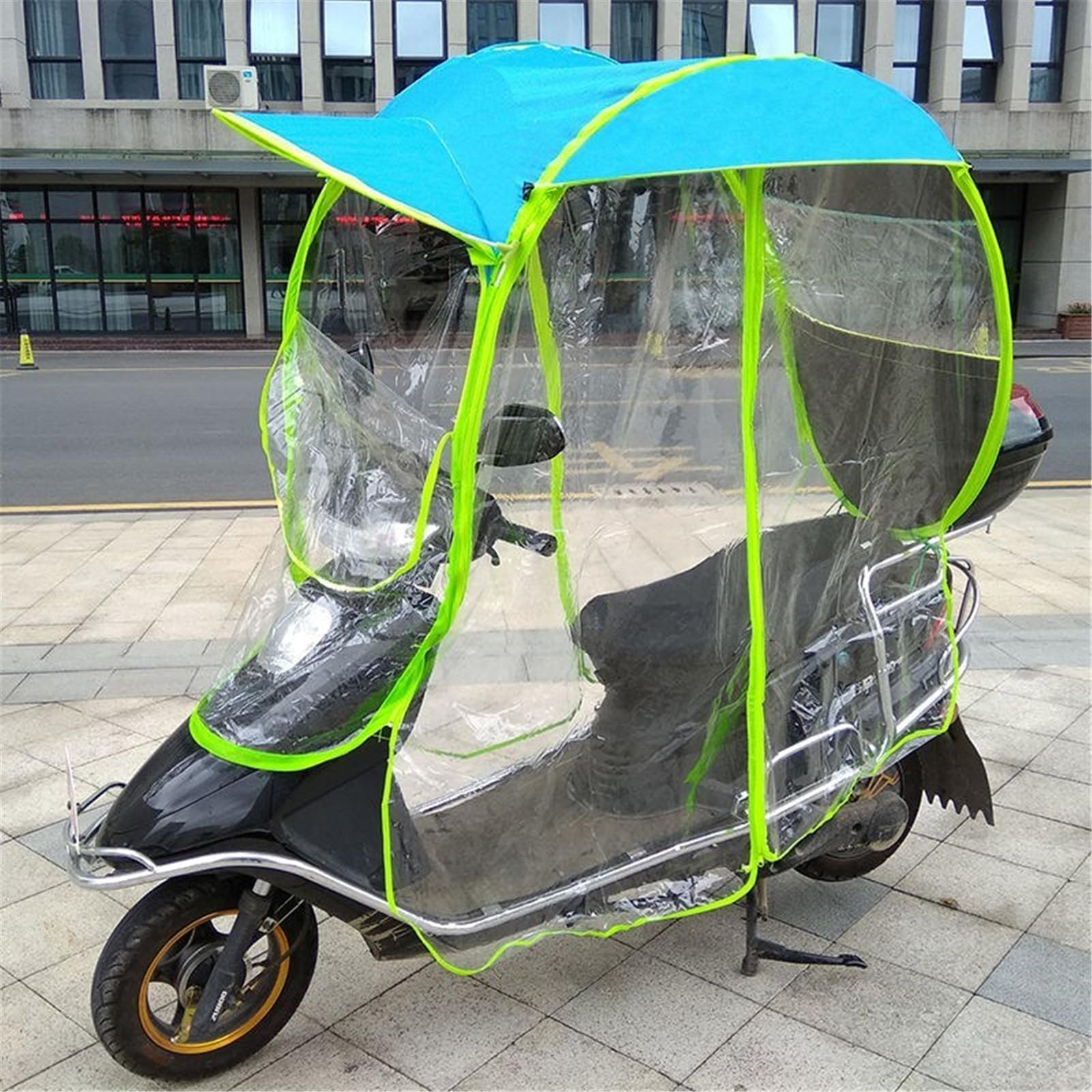 YUANXIN Motorcycle Awning Canopy E-Bike Carport Awning Canopy Storage Motorcycle Rain Shelter Transparent Umbrella Carport (Blue)