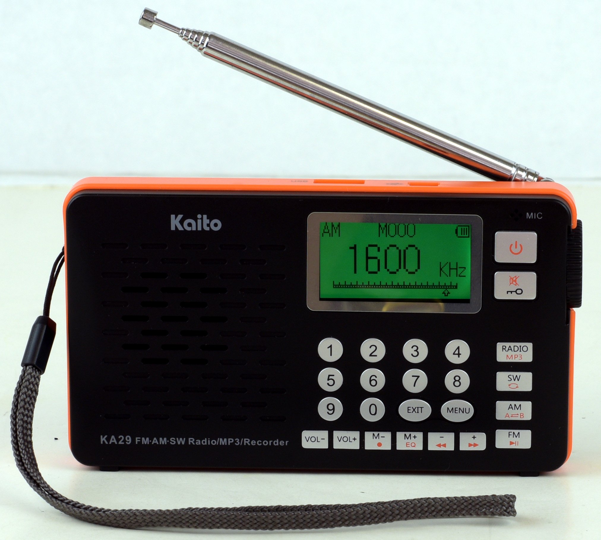 Kaito KA29 All in one World Receiver, with Recorder, AM FM SW Radio and MP3 Player(Black)