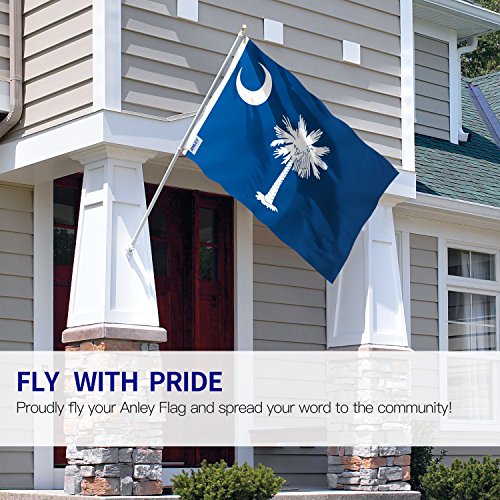 ANLEY Fly Breeze 3x5 Foot South Carolina State Polyester Flag - Vivid Color and Fade Proof - Canvas Header and Double Stitched - South Carolina SC Flags with Brass Grommets 3 X 5 Ft