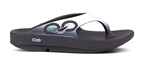 OOFOS Unisex Ooriginal Sport Thong Flip Flop,Black/Cloud White,7 B(M) US Women/5 D(M) US Men