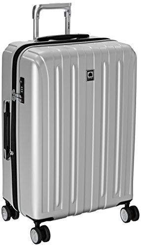 DELSEY Paris Titanium Hardside Expandable Luggage with Spinner Wheels, Silver, Checked-Medium 25 Inch