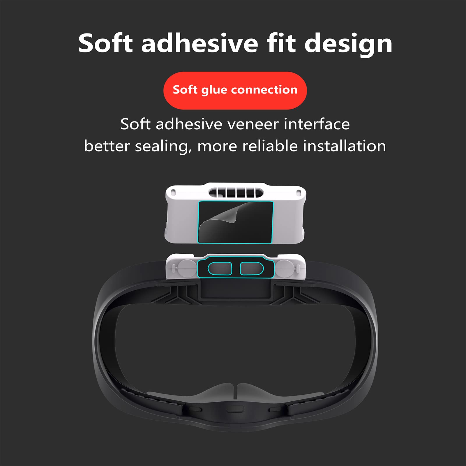 Aoife VR Fan Compatible with Oculus Meta Quest 2, Anti-Fog Active Air Circulation Vent Cooler Fan with Facial Interface and PU Sweat-Proof Face Cover, VR Accessories for Quest 2