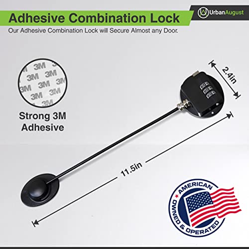 Urban August Adhesive Combination Lock โ Childproofing & Baby Safety, Heat Resistance, Easy to Install with Heavy Duty 3M Adhesive Tape, Best for Cabinets, Drawers, Doors & refrigerators (Two)