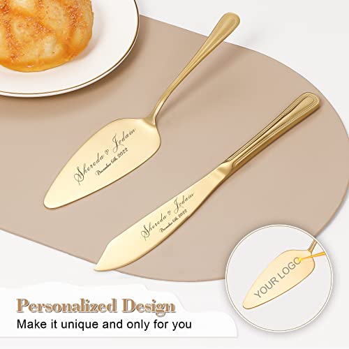 Cake Cutting Set for Wedding, Personalized Wedding Cake Knife and Server Set, Vintage Engraved 2-Piece Pie Cake Cutter Serving Set, Custom Bridal Anniversary Birthday QuinceaƱera Gift
